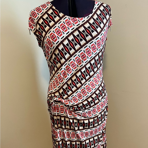 Rafaella | Dresses | Rafaella Colorful Orange And Brown Geometric ...
